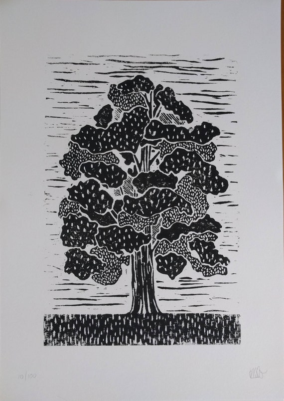 Linoleum Block Prints Tree
