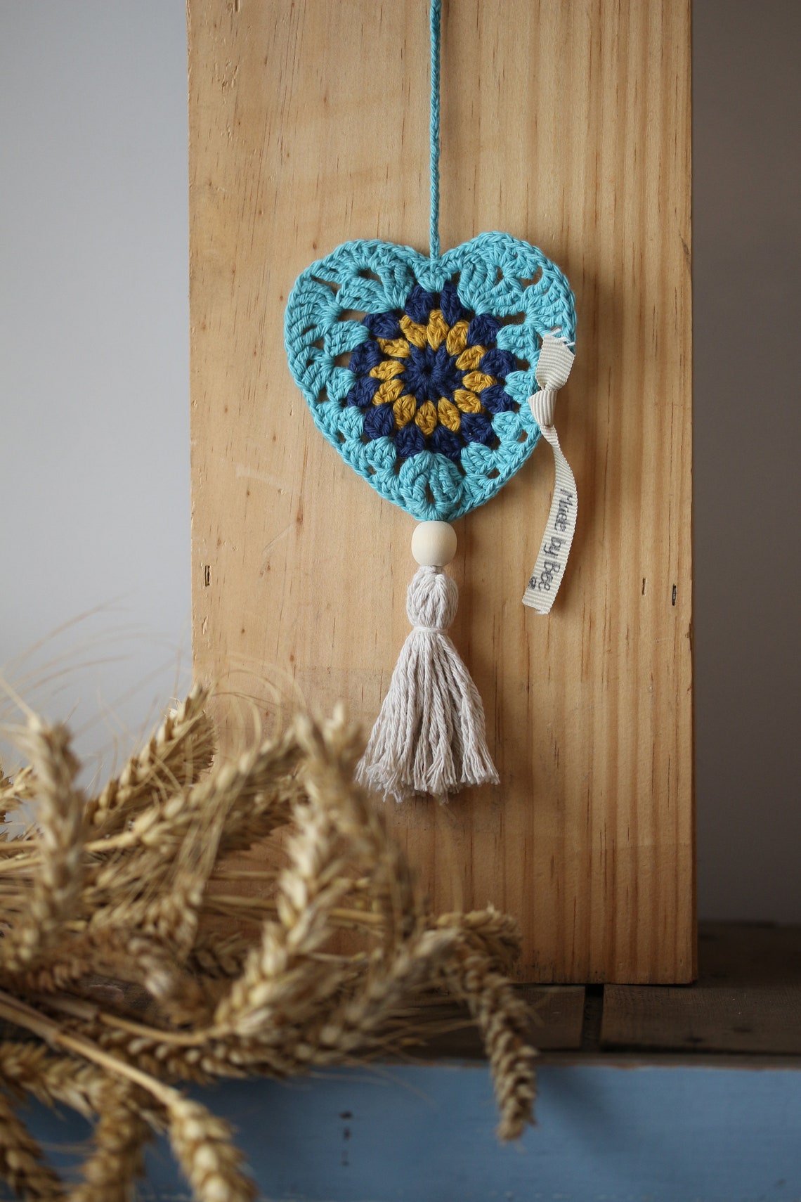 Big Crochet Heart Pattern, Decorative Crochet Object, Heart Shape, Wall ...