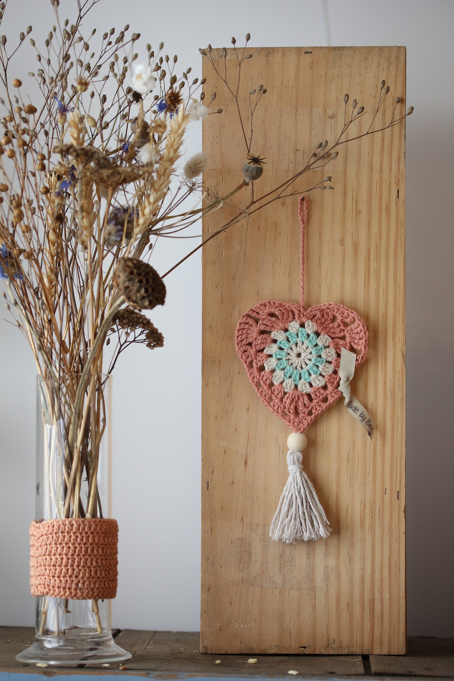 Big Crochet Heart Pattern, Decorative Crochet Object, Heart Shape, Wall ...