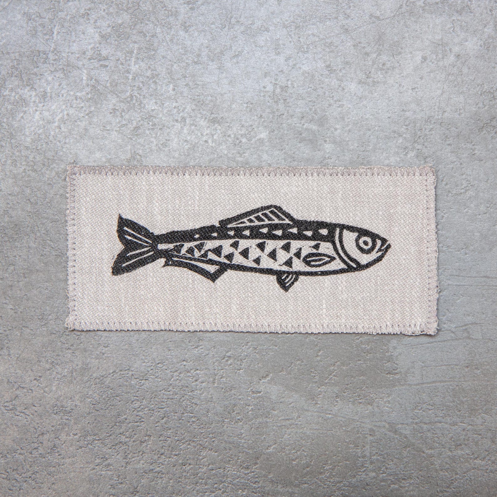 Block Print Anchovy Patch: Hand Stamped Cotton Applique, Iron-on or Sew ...