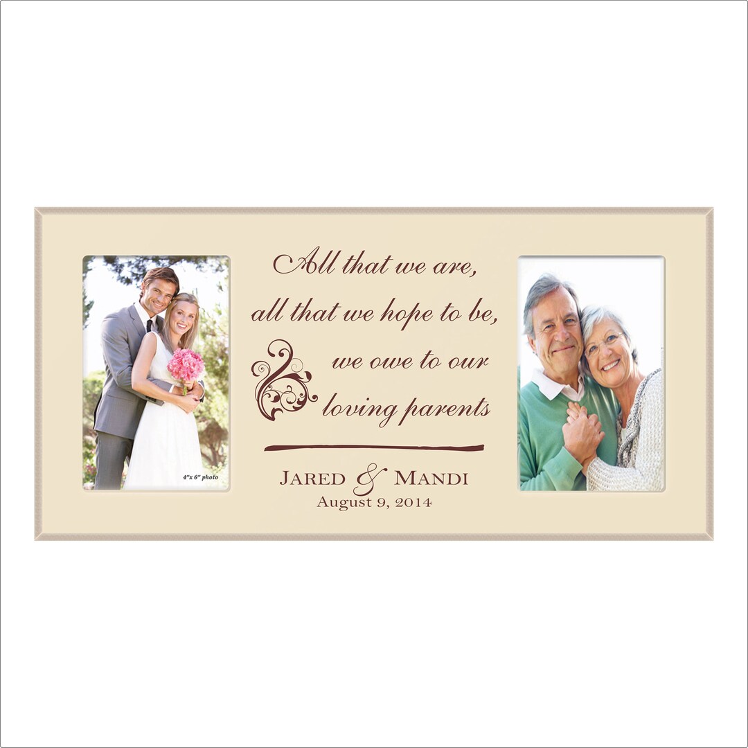 Parents Wedding Frame, Personalized Double Frame, Holds Two 4 X 6 ...