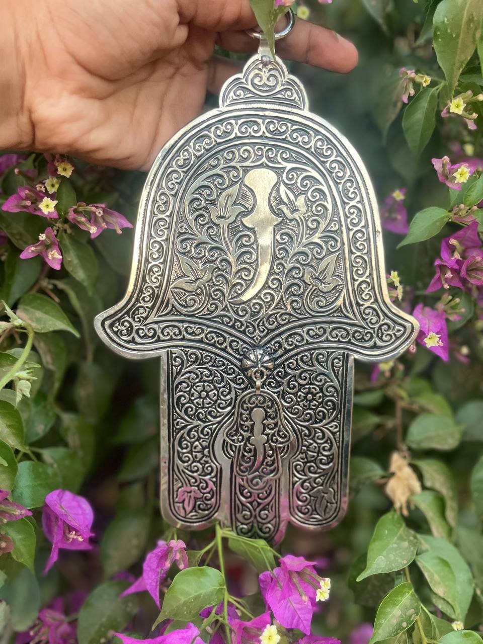 Khamsa Wall Decor, or Hand Fatima, Wall Hanging Hamsa, Metal Hamsa ...