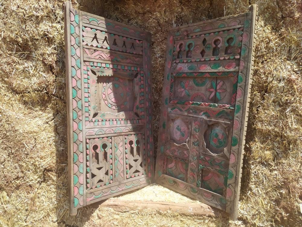 Unique Moroccan Berber Door, Traditional Moroccan Door Carved Wooden ...