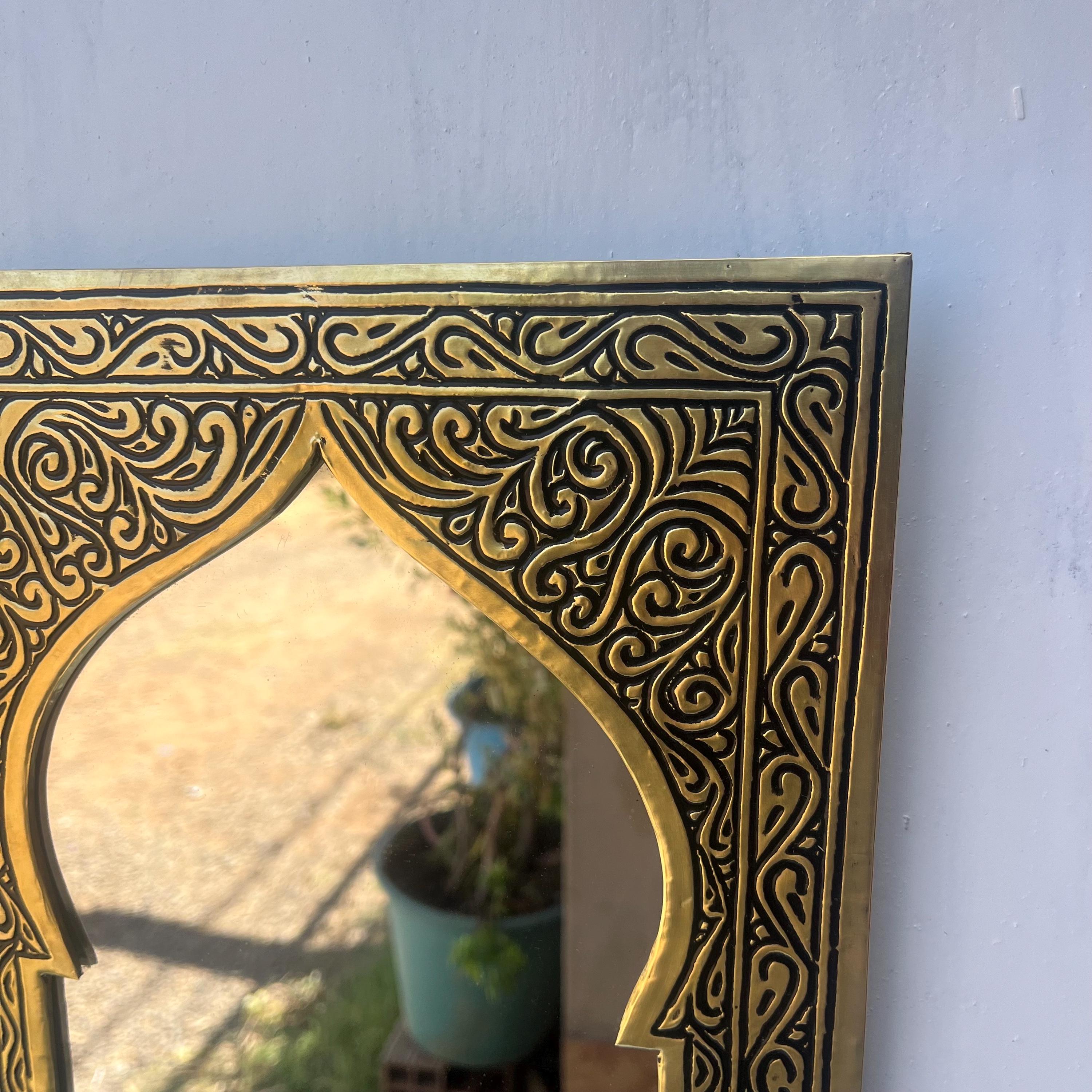 Moroccan Brass Wall Mirror Handcrafted Brass Mirror Authentic Moroccan ...