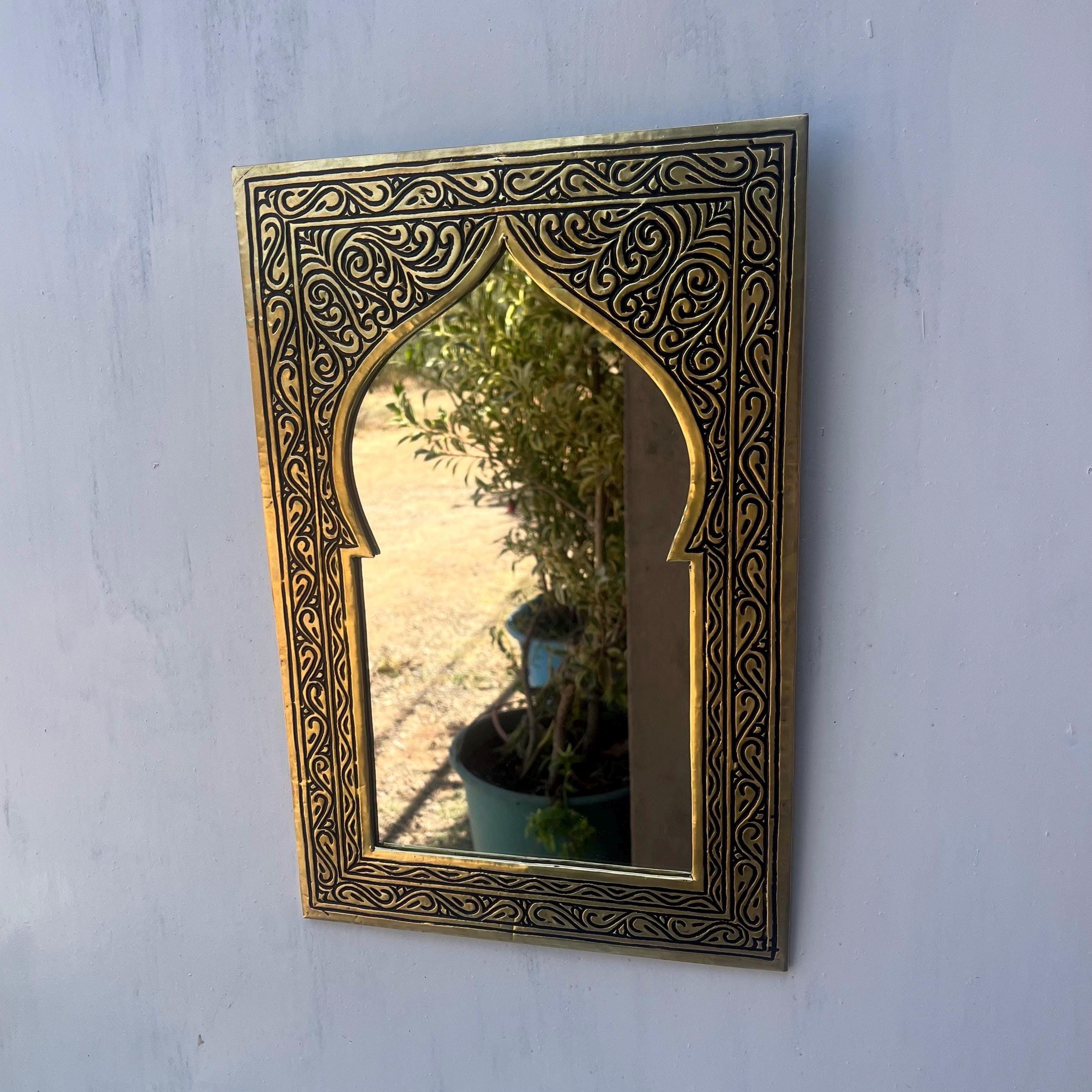 Moroccan Brass Wall Mirror Handcrafted Brass Mirror Authentic Moroccan ...