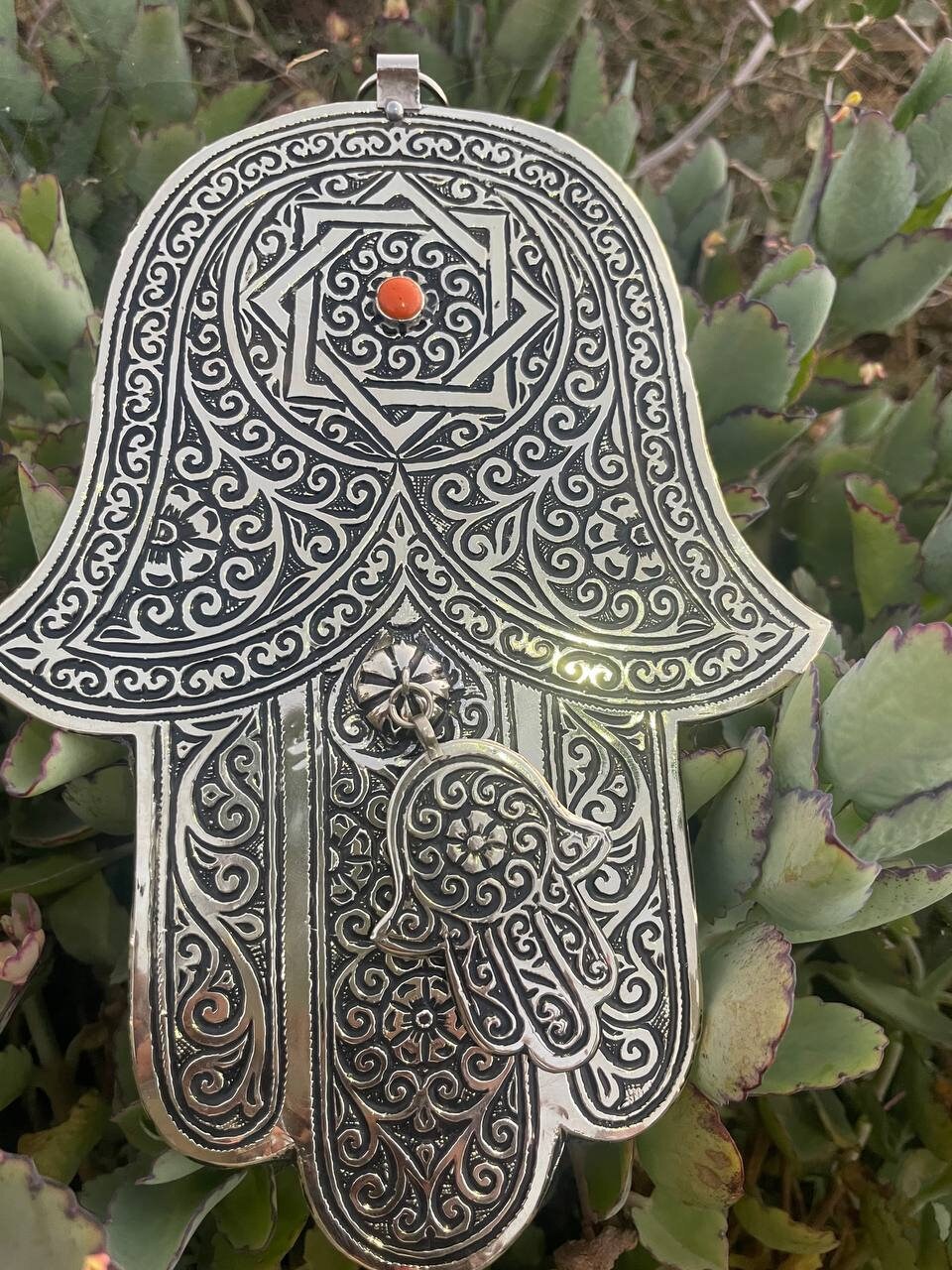 Khamsa Wall Decor, or Hand Fatima, Wall Hanging Hamsa, Metal Hamsa ...