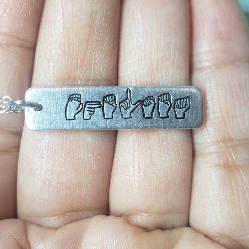 American Sign Language Name Necklace Personalized ASL - Etsy