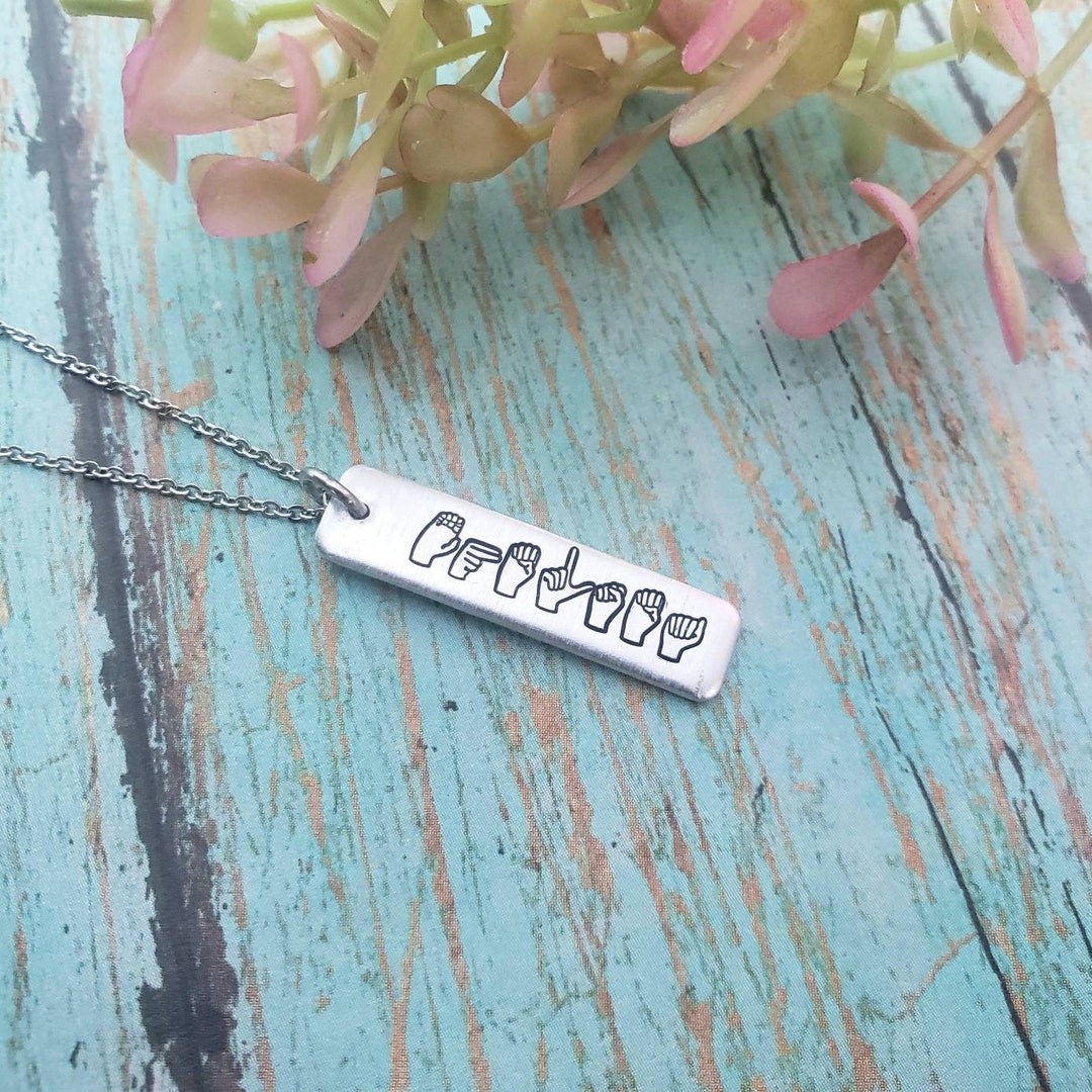 American Sign Language Name Necklace Personalized ASL - Etsy
