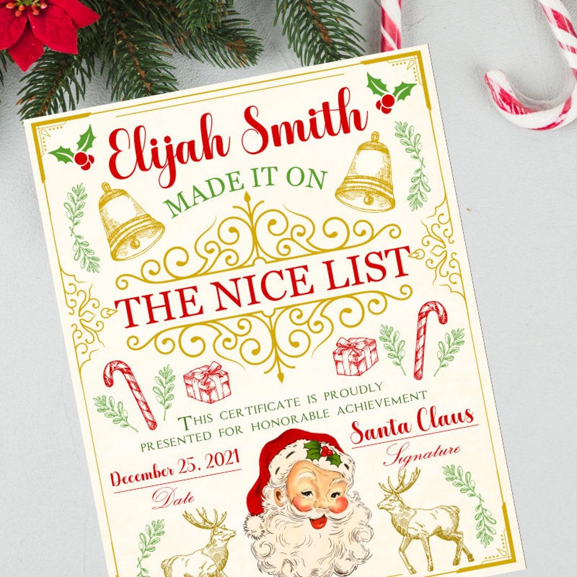 Christmas Santa NICE LIST Letter for Children Free | Etsy