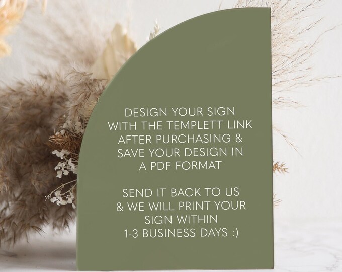 Frosted Arch Acrylic Sign Small Acrylic Business Signs Signage for ...