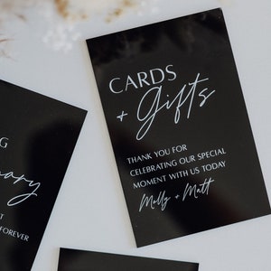 Cards & Gifts Table Sign | Gift and Cards Sign | Modern Script Acrylic ...