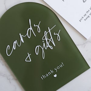 Cards & Gifts Arch Table Sign | Gift and Cards Sign | Modern Script ...