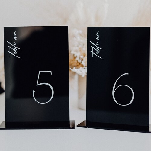 Modern Rectangle Table Numbers Wedding Reception Numbers - Etsy