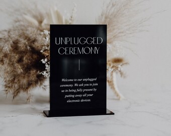 Unplugged Ceremony Table Sign Ceremony Sign Modern Script Acrylic ...
