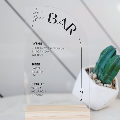 Drinks Menu Bar Menu Sign Personalized Drinks Custom - Etsy