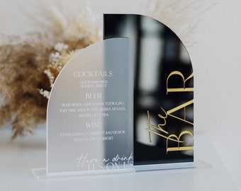 Frosted Acrylic Arch Bar Menu Signature Drink Sign Custom - Etsy