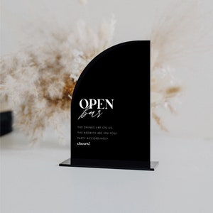 Open Bar Sign Drinks Are on Us Sign Custom Acrylic Bar Menu Wedding ...