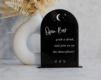 Open Bar Sign Drinks Are on Us Sign Custom Acrylic Bar Menu Wedding ...