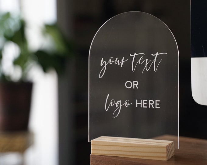 Frosted Arch Acrylic Sign Small Acrylic Business Signs Signage for ...