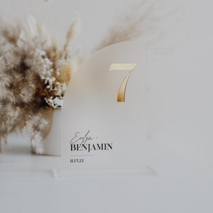 Half Arch Layered Luxe Acrylic Table Numbers - Wedding Table Numbers ...