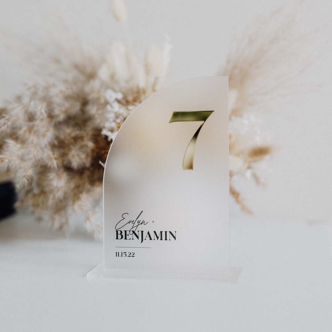 Half Arch Layered Luxe Acrylic Table Numbers Wedding Table Numbers ...