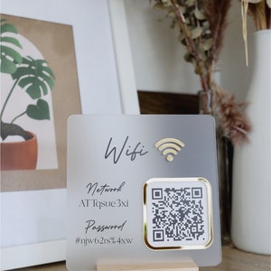 Wifi QR Code With Base Wifi Sign Scan for Wifi Custom 5x5 Wifi Sign for ...