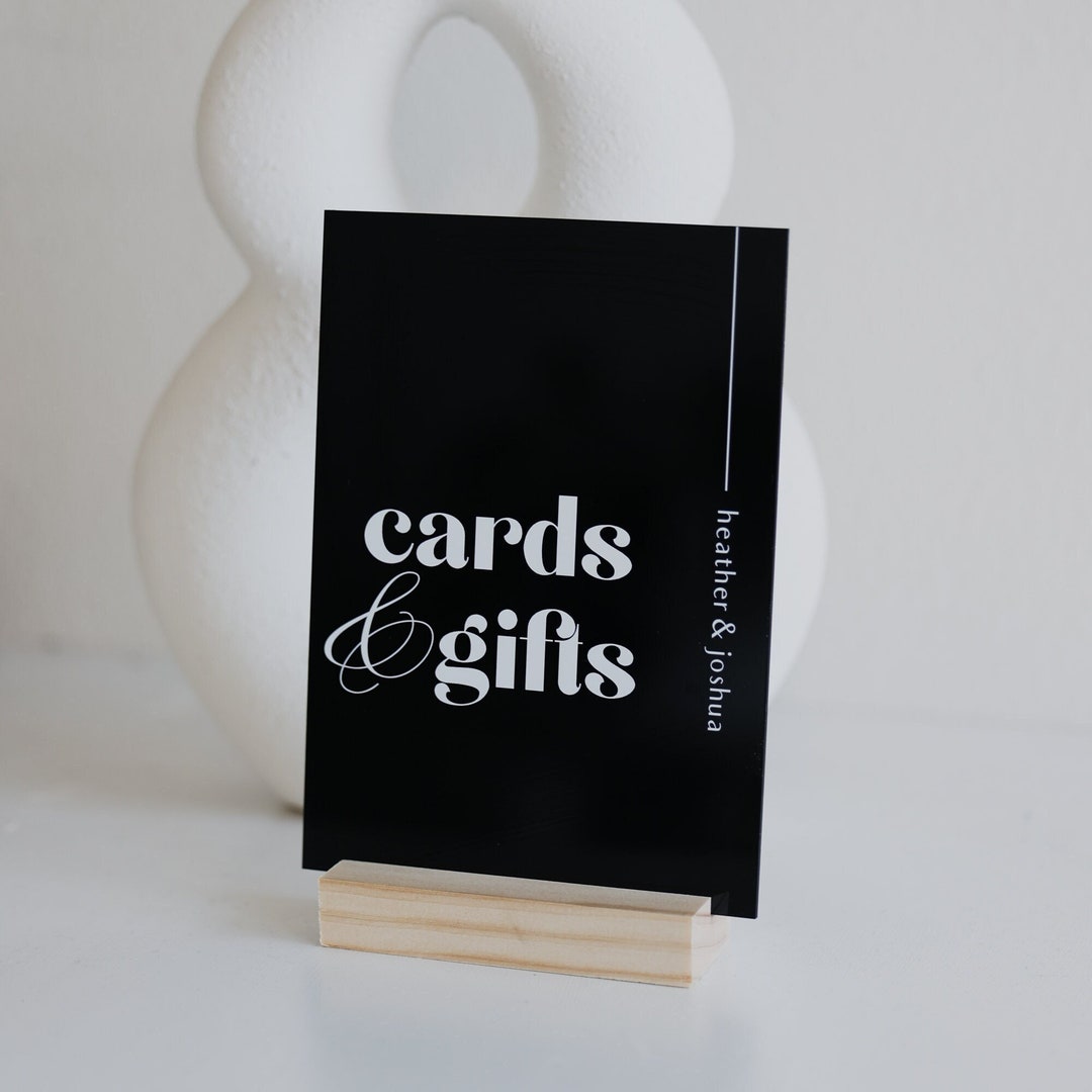 Cards & Gifts Table Sign Gift and Cards Sign Modern Script Acrylic ...