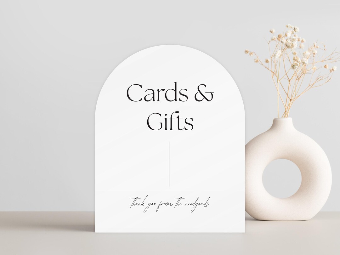 Cards & Gifts Arch Table Sign | Gift and Cards Sign | Modern Script ...