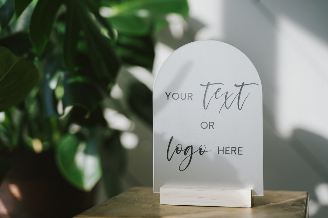 Frosted Arch Acrylic Sign Small Acrylic Business Signs Signage for ...