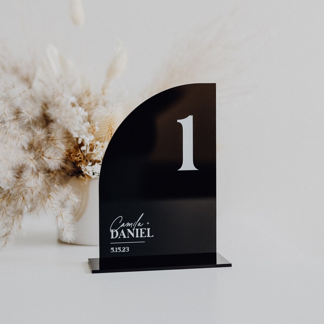 Half Arch Luxe Acrylic Table Numbers - Wedding Table Numbers - Wedding ...