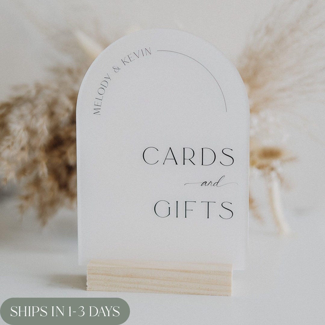 Cards & Gifts Arch Table Sign | Gift and Cards Sign | Modern Script ...