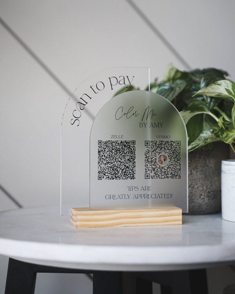 Double Arch QR Code Acrylic Display Sign Social Media Menu - Etsy Hong Kong