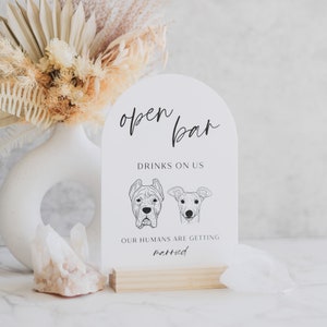Open Bar Dog or Cat Sign Drinks Are on Us Sign Open Bar Customized Dog ...