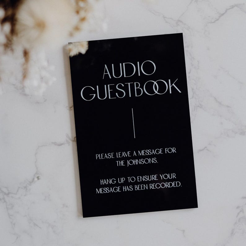 Audio Guestbook Acrylic Sign, Custom Wedding Phone Guestbook Sign ...