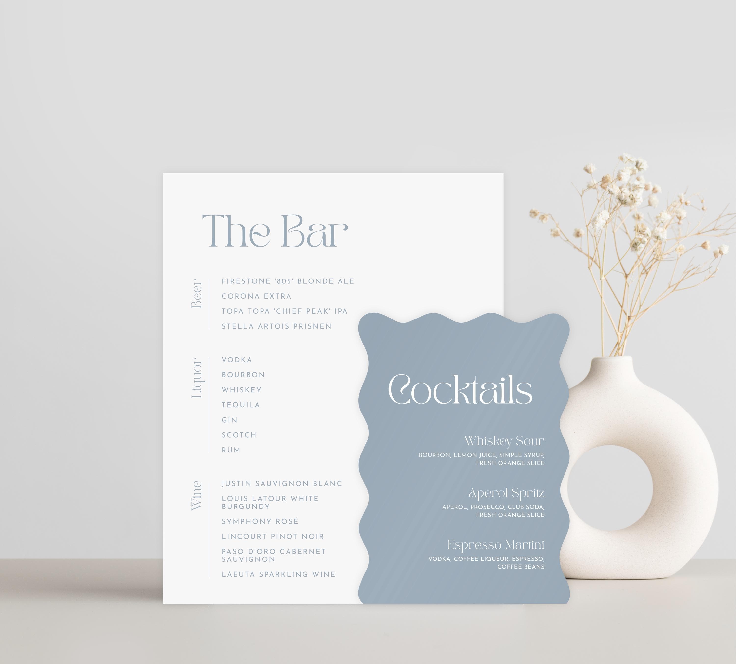 Double Layered Scallop Bar Menu Sign | Personalized Drinks | Custom ...