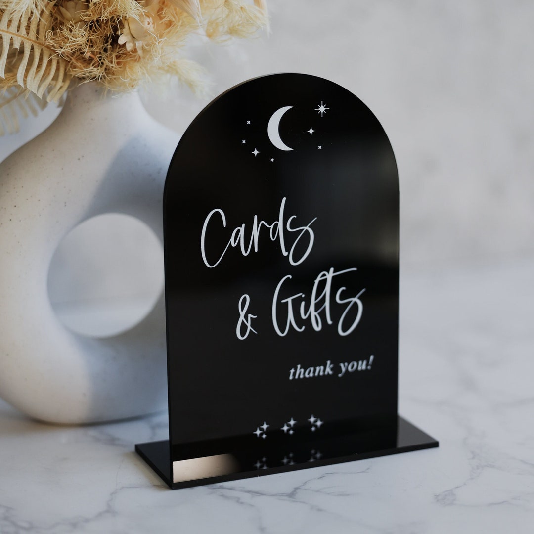 Cards & Gifts Arch Table Sign | Gift and Cards Sign | Modern Script ...