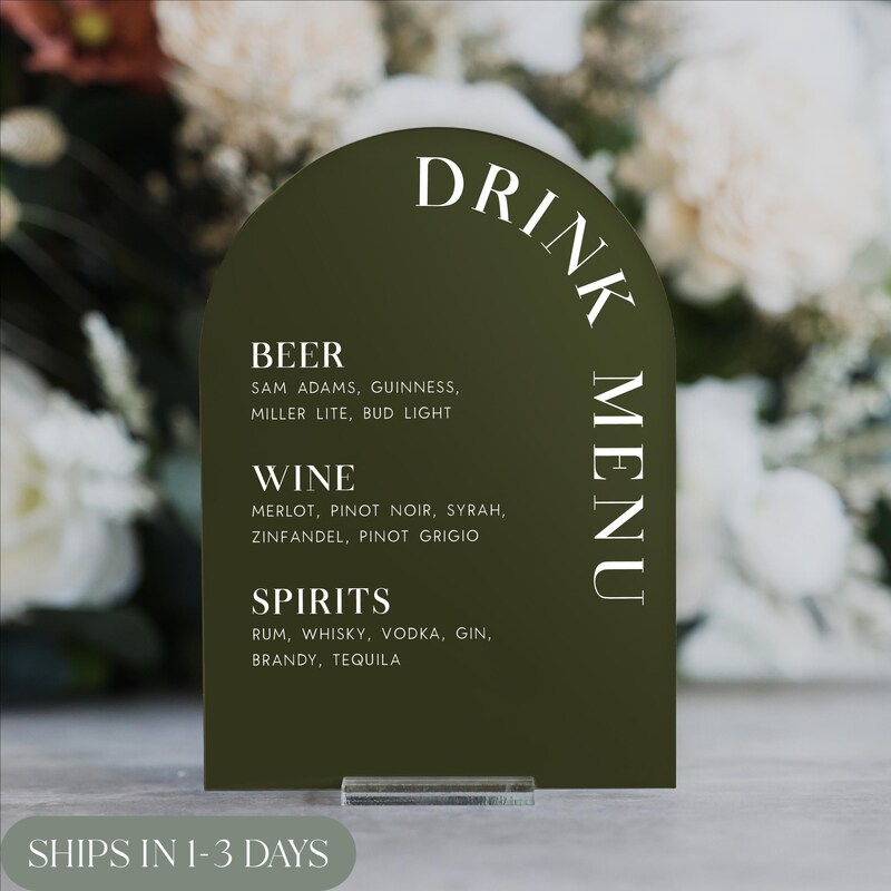 Engraved Menu - Etsy