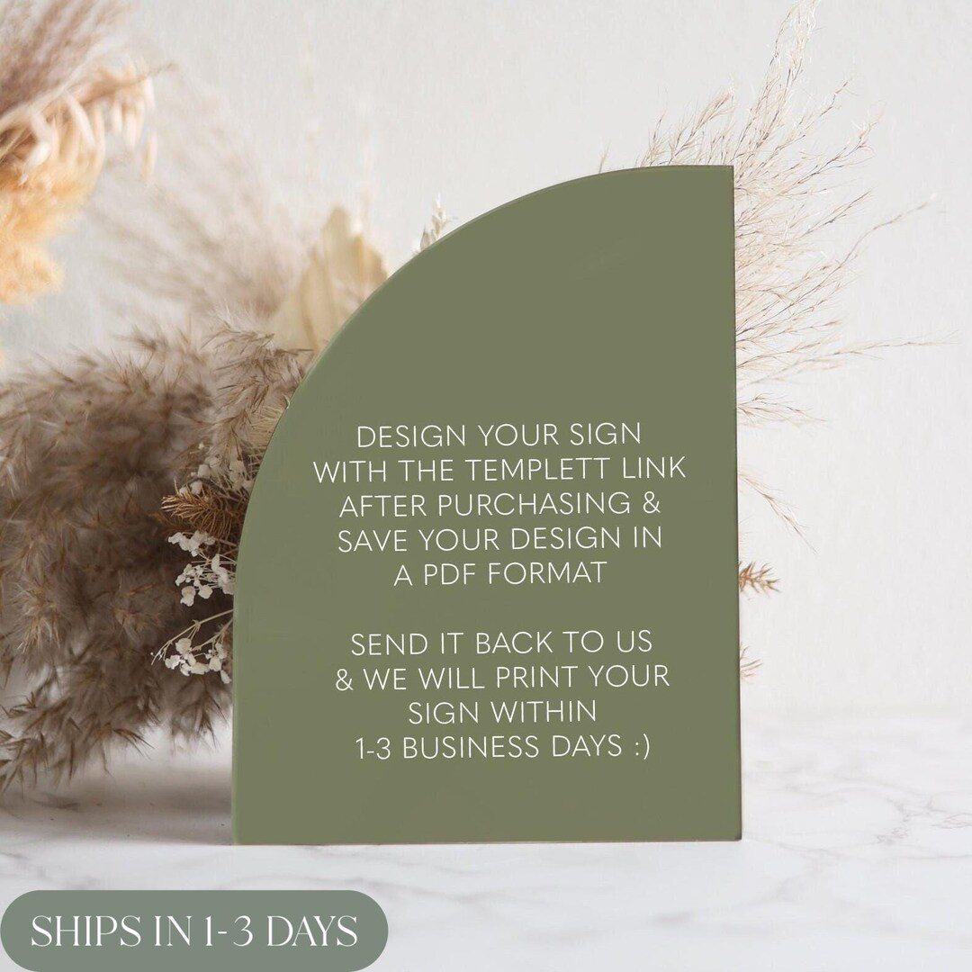 Custom Half Arch Text Acrylic Sign - Small Acrylic Business Signs ...