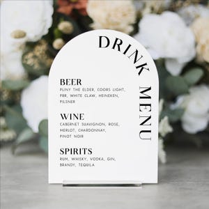 Drinks Menu Bar Menu Sign | Personalized Drinks | Custom Acrylic Bar ...
