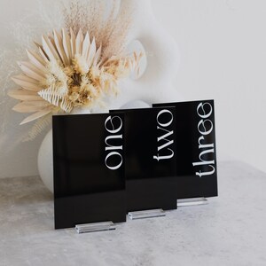 Luxe Acrylic Rectangle Table Numbers - Minimalist Wedding Table Numbers ...