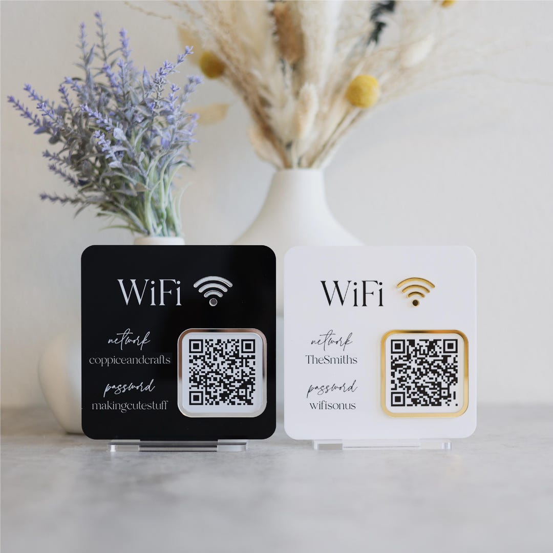 Wifi QR Code With Base - Wifi Sign - Scan for Wifi - Custom 5"x5" Wifi ...
