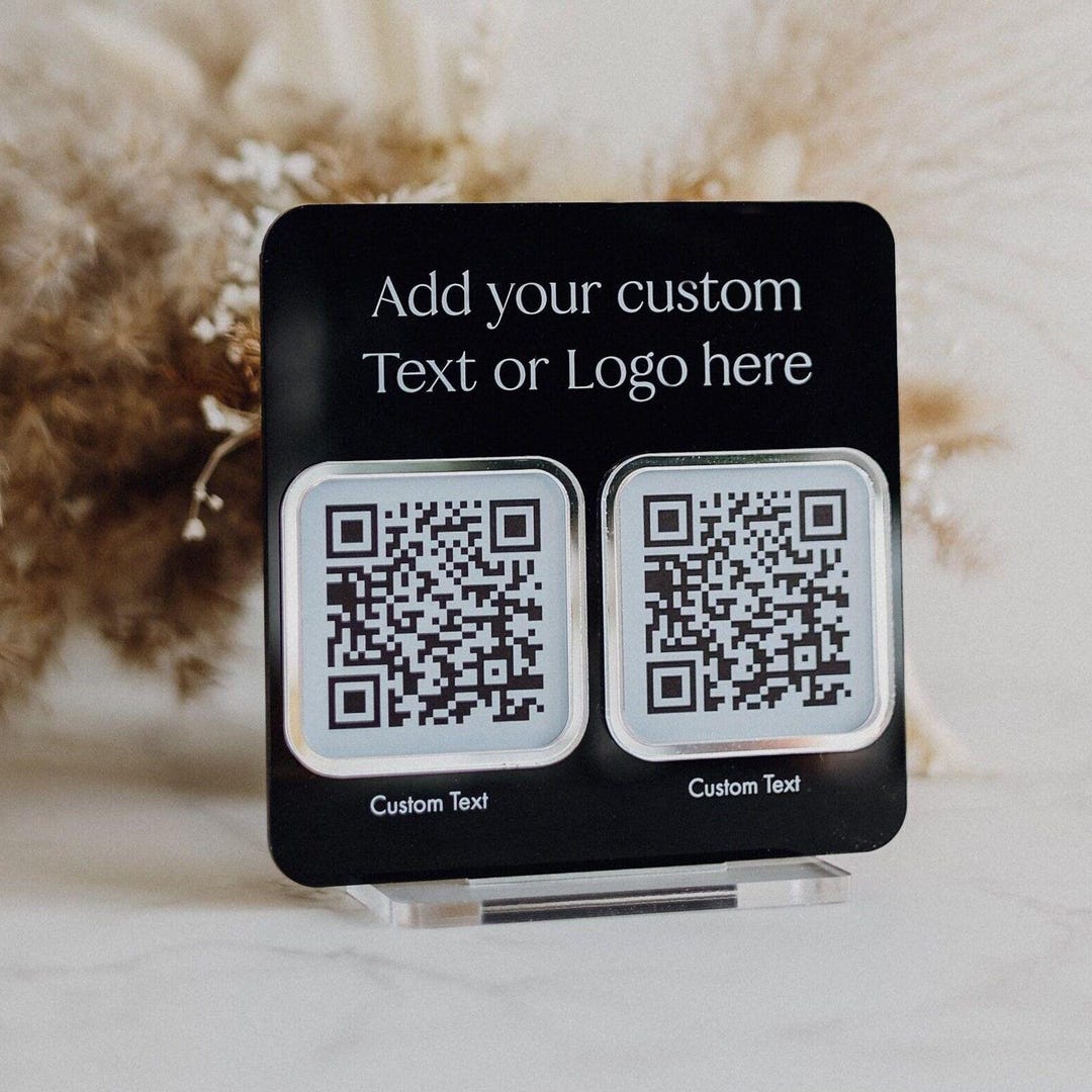 QR Code Sign With Base Christmas Gift Scan to Pay Sign Social Media ...