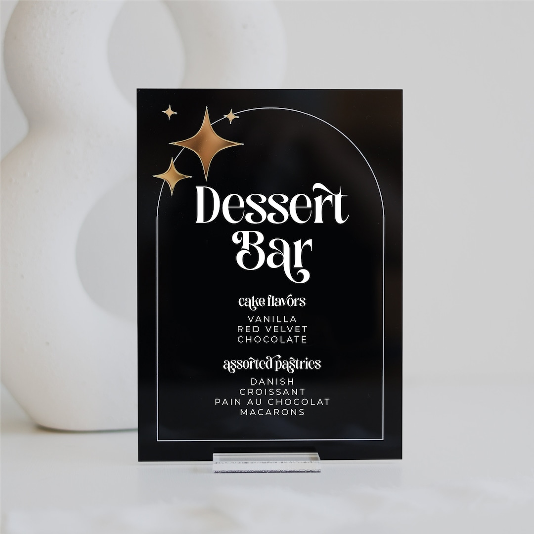 Dessert Table Sign Sweets Wedding Sign Modern Script Acrylic Wedding ...