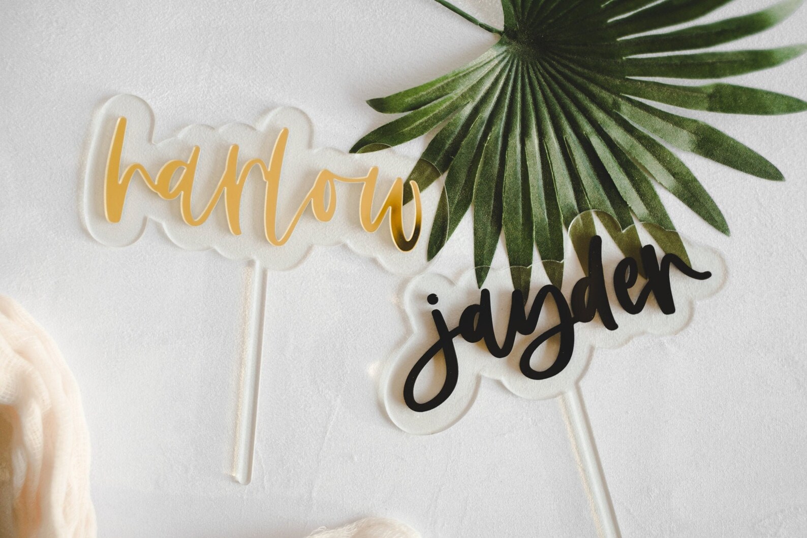 Name Double Acrylic Cake Topper Laser Cut Cake Topper - Etsy