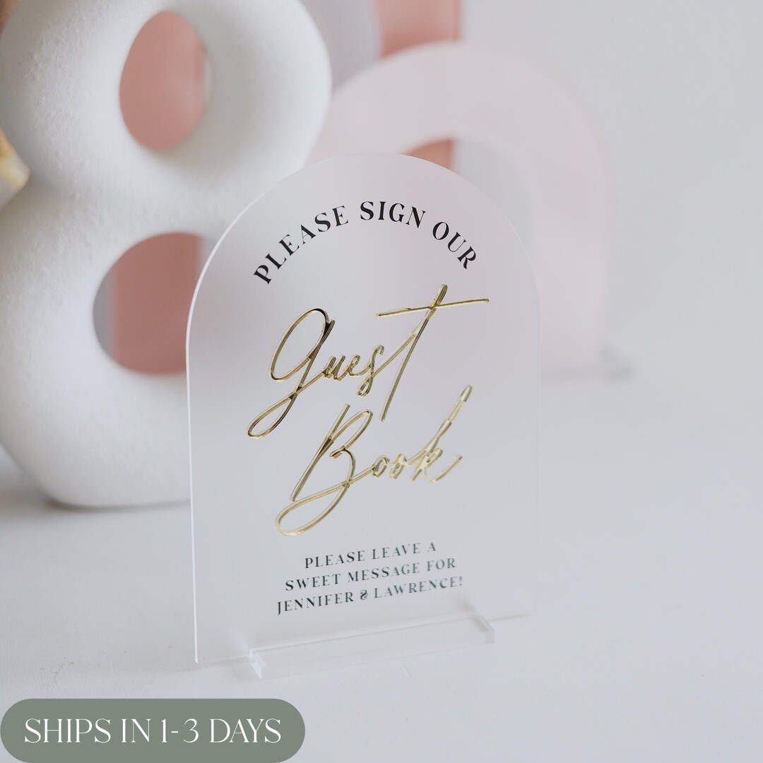 Arch 3D Guest Book Sign 8x6 | Personalized Drinks | Custom Acrylic ...