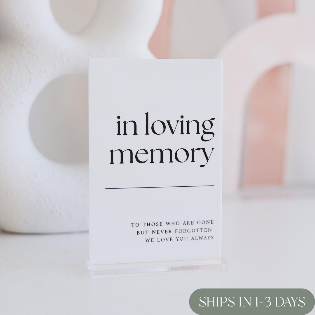 In Loving Memory Table Sign in Memory Wedding Sign Modern Script ...