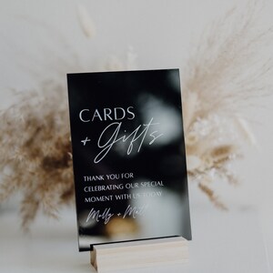 Cards & Gifts Table Sign Gift and Cards Sign Modern Script Acrylic ...