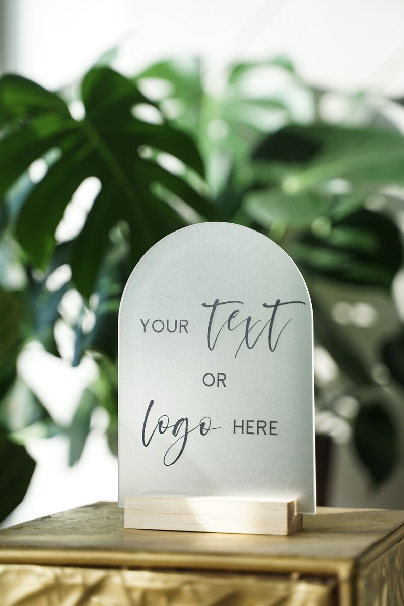 Frosted Arch Acrylic Sign Small Acrylic Business Signs - Etsy