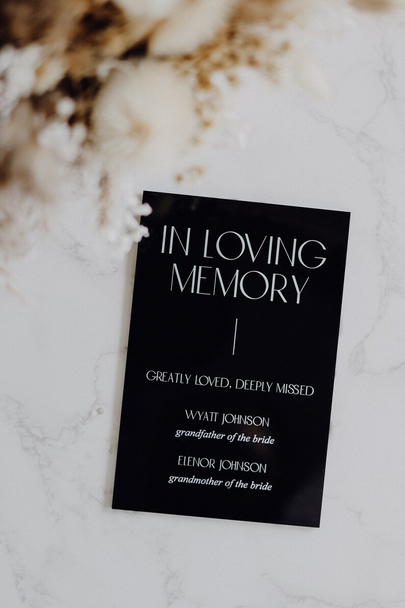 In Loving Memory Table Sign in Memory Wedding Sign Modern - Etsy