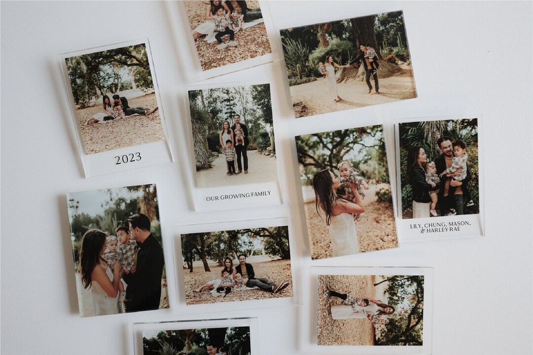 Acrylic Photo Magnets Set of 4 | Personalized Photo Magnets With Text ...